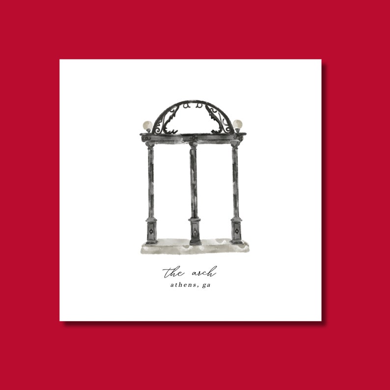 The Arch | Athens, GA | Watercolor Print | Digital Art - Etsy