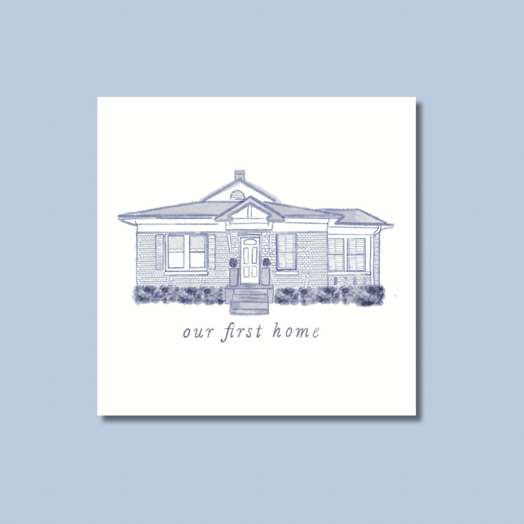 Our First Home Custom Art Watercolor Print Digital Art - Etsy