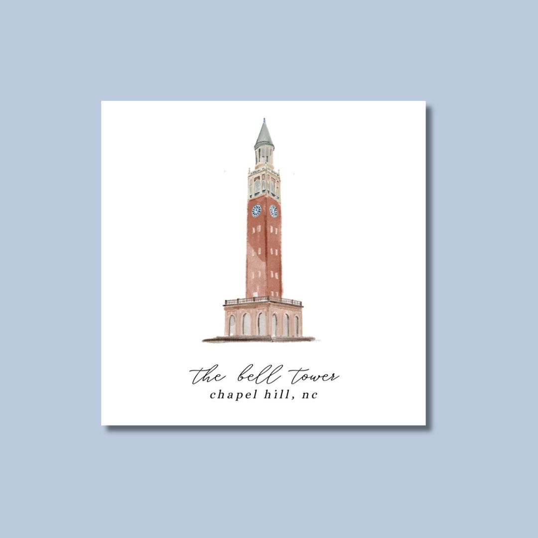Unc-chapel Hill Bell Tower Watercolor Print Digital Art - Etsy