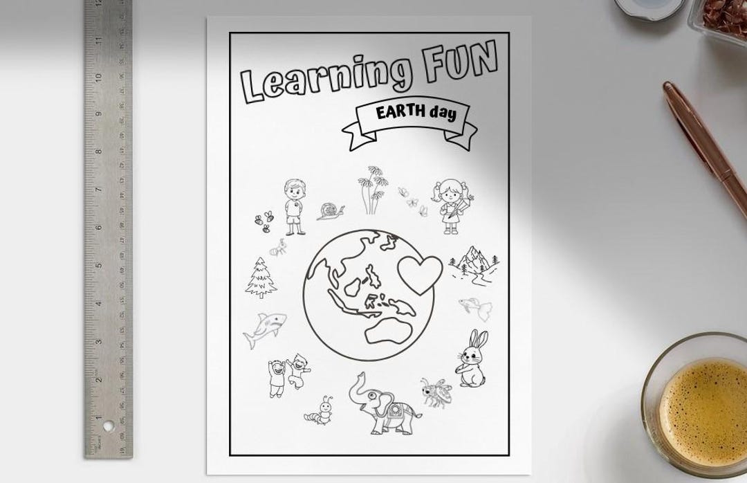Earth Day Coloring Activity Sheets for Kids Aged 5-6 Fun & Educational ...