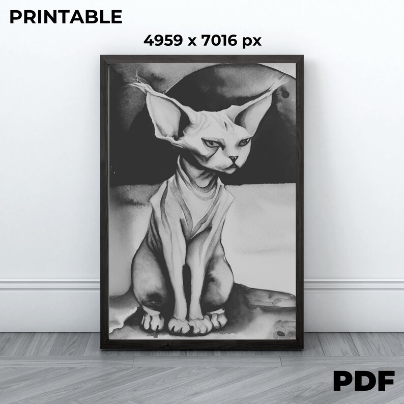 Printable, Cats, Sphinx Cats, Cat Arts, Digital Print, Creative Print ...