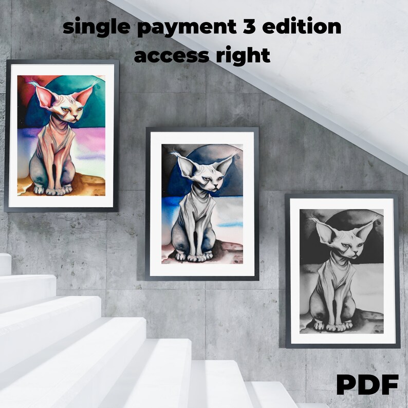 Printable, Cats, Sphinx Cats, Cat Arts, Digital Print, Creative Print ...