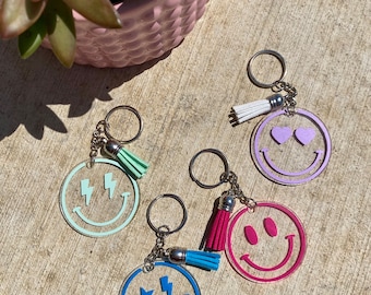 Happy Face Bag Tag Happy Face Backpack Tag Heart Eyes Happy - Etsy