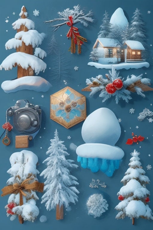 Winter Themed Clipart Bundle 20 High Resolution, Digital Download - Etsy