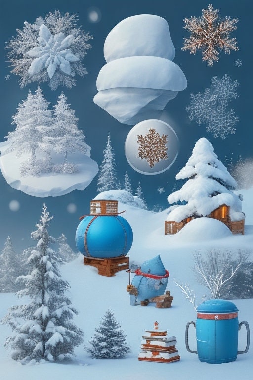 Winter Themed Clipart Bundle 20 High Resolution Digital - Etsy