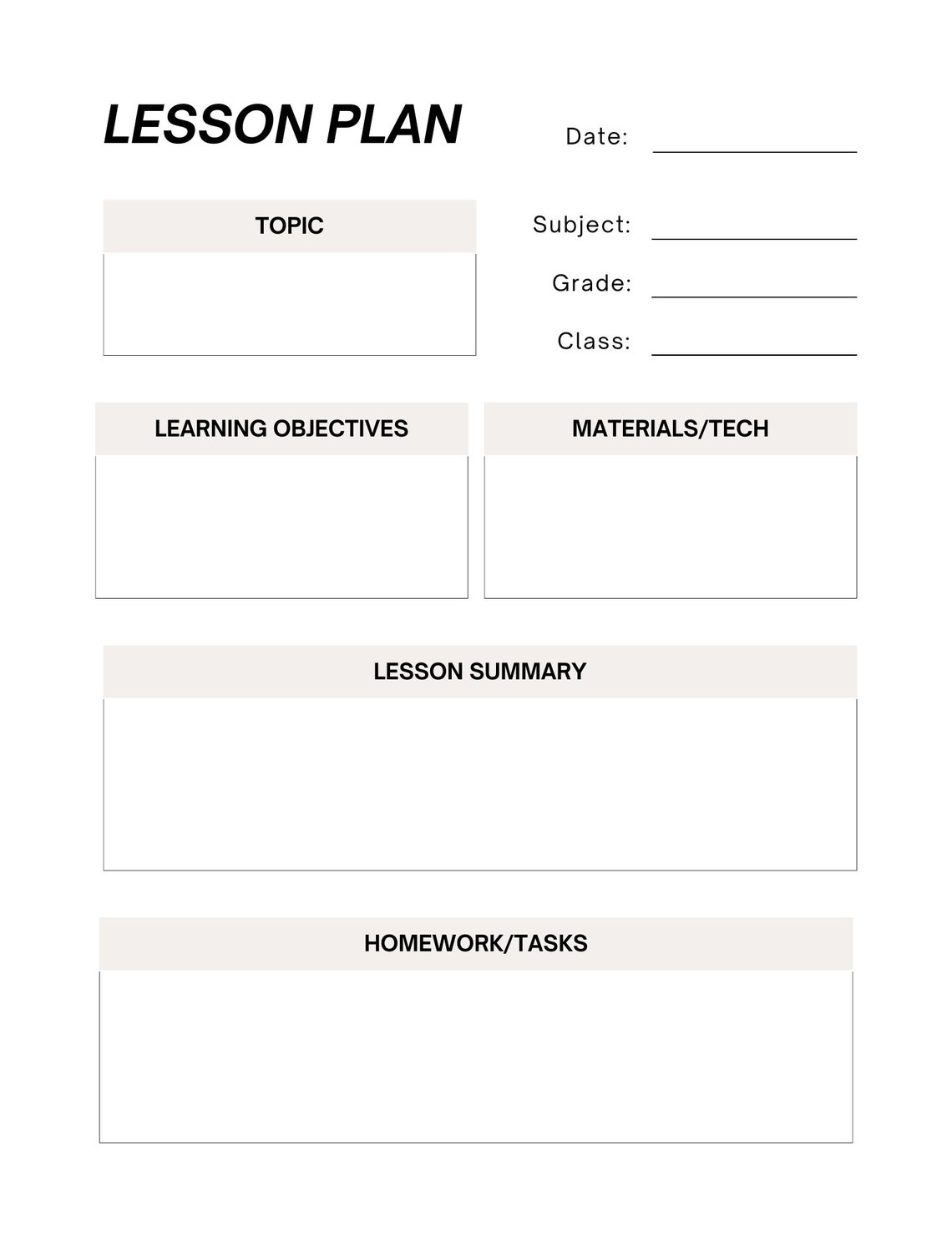 LESSON PLAN TEMPLATE - Lesson Plan Teacher’s Lesson Plan Simple Lesson ...