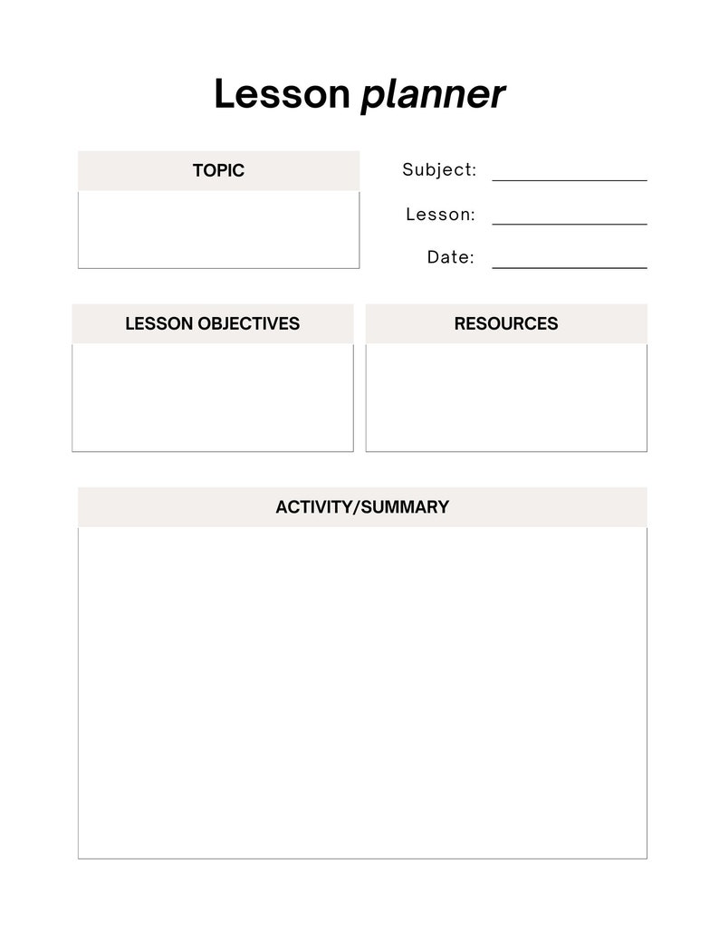 LESSON PLAN TEMPLATE - Lesson Plan Teacher’s Lesson Plan Simple Lesson ...