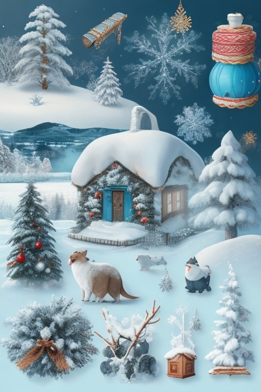 Winter Themed Clipart Bundle 20 High Resolution, Digital Download - Etsy