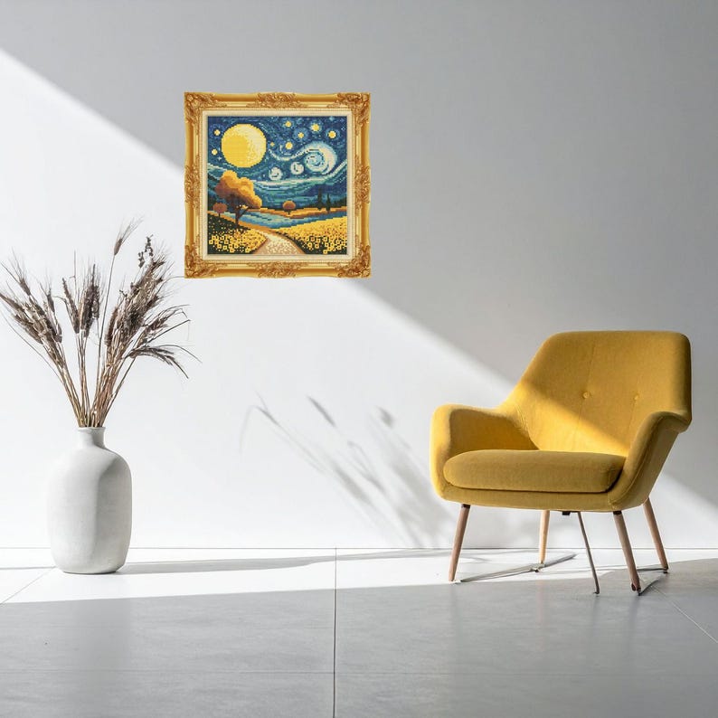 Patrón de punto de cruz de Van Gogh – Patrón de bordado moderno en PDF ...