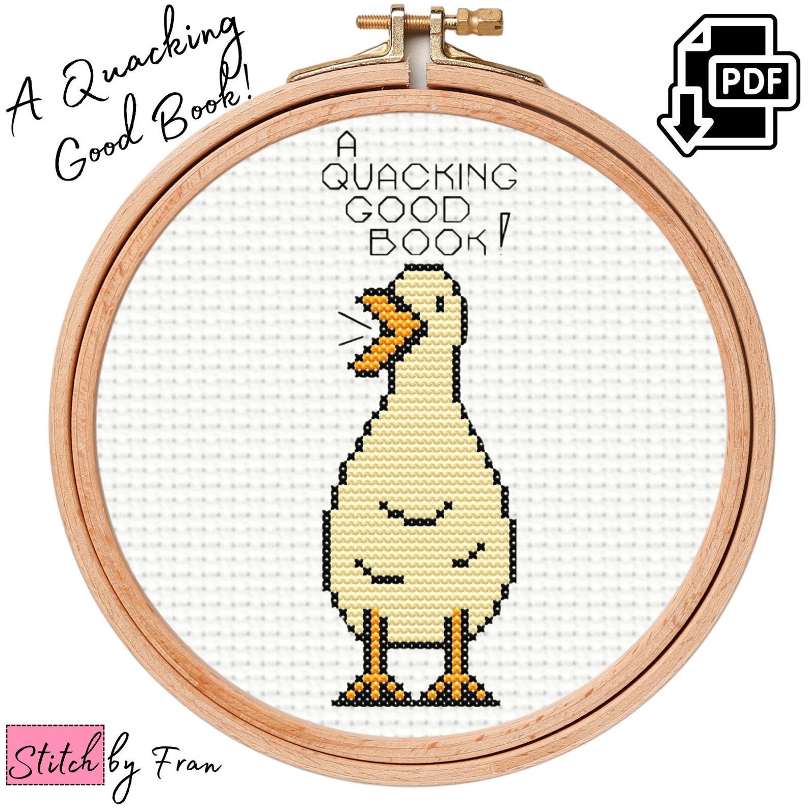 Duck Bookmark Cross Stitch Pattern - Easy Embroidery Beginnerfriendly ...