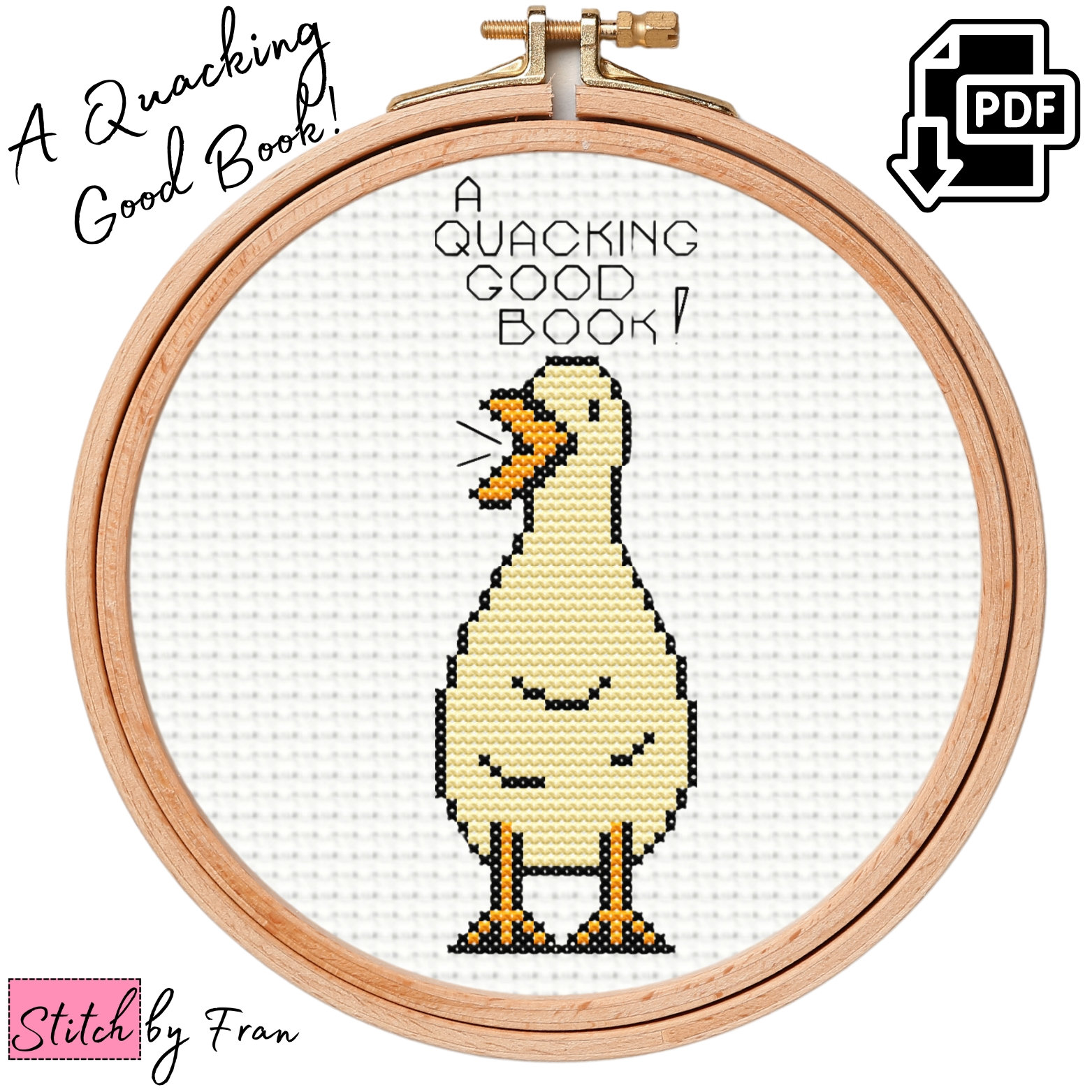 Duck Bookmark Cross Stitch Pattern - Easy Embroidery Beginnerfriendly ...