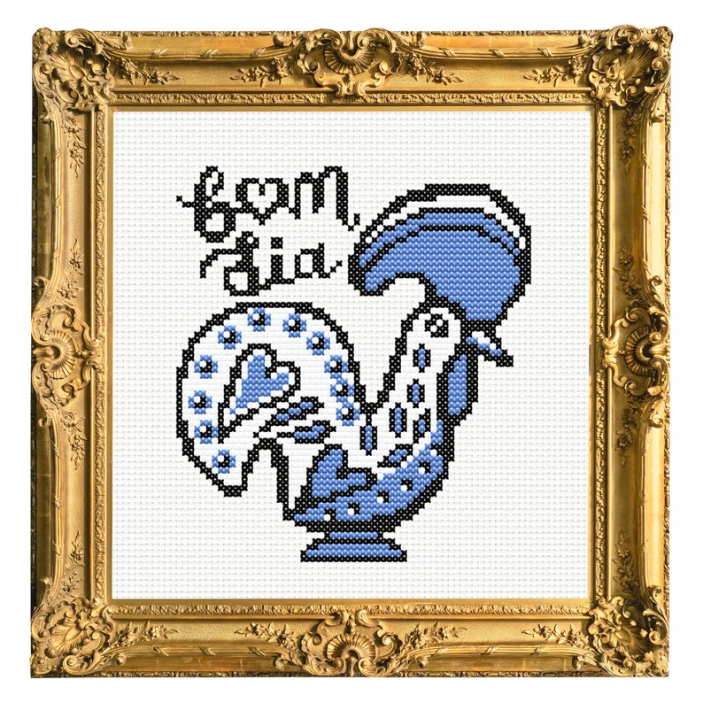 Bom Dia Rooster Cross Stitch Pattern - Typical Portuguese Legend ...