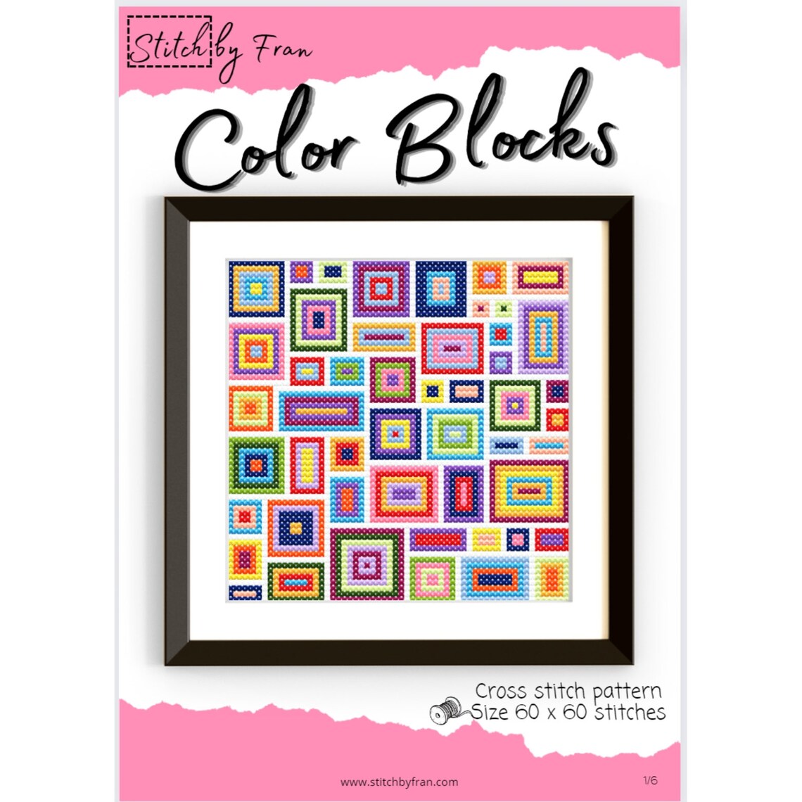 Modern Abstract Easy Cross Stitch Pattern Color Blocks - Etsy