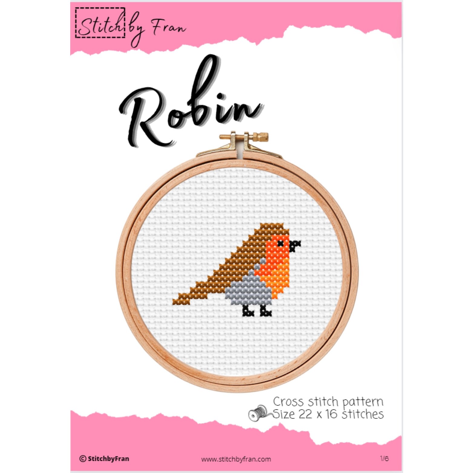 Mini Robin Cross Stitch Pattern - Easy Embroidery for Beginners - Robin ...