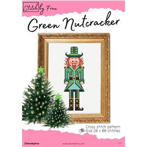 Green Nutcracker Cross-stitch Pattern - Christmas Tree Ornament ...