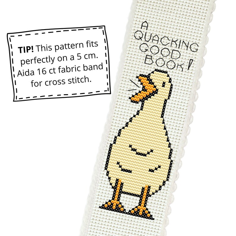 Duck Bookmark Cross Stitch Pattern - Easy Embroidery Beginnerfriendly ...