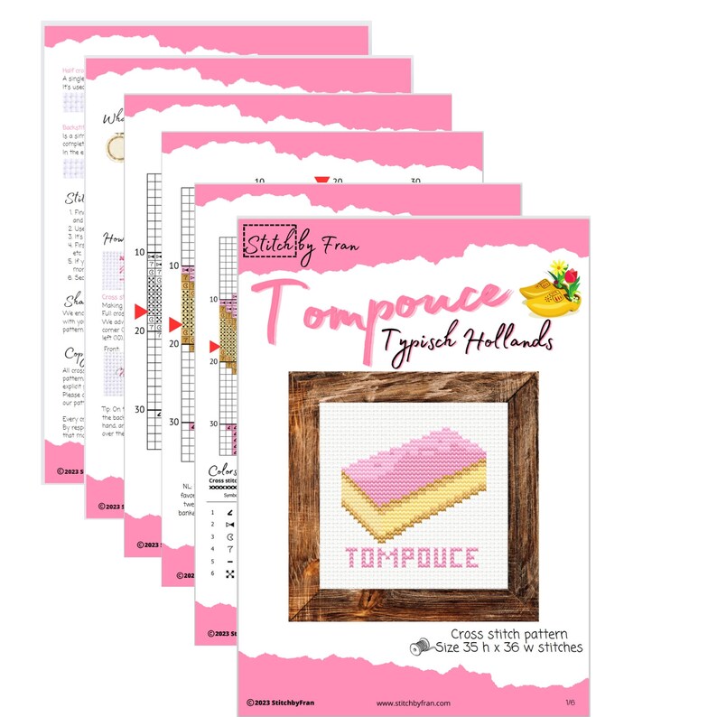Tompouce Cross Stitch Embroidery Pattern, Stitching Tompouce Pastry ...