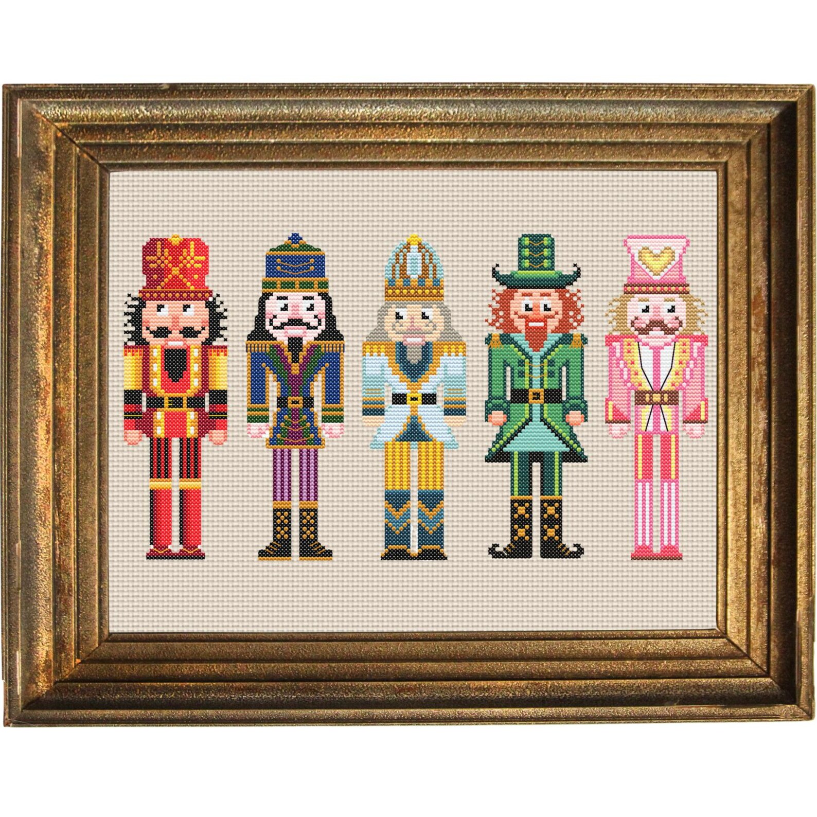 Nutcracker Cross Stitch Pattern Bundle • 5 Christmas Nutcrackers ...