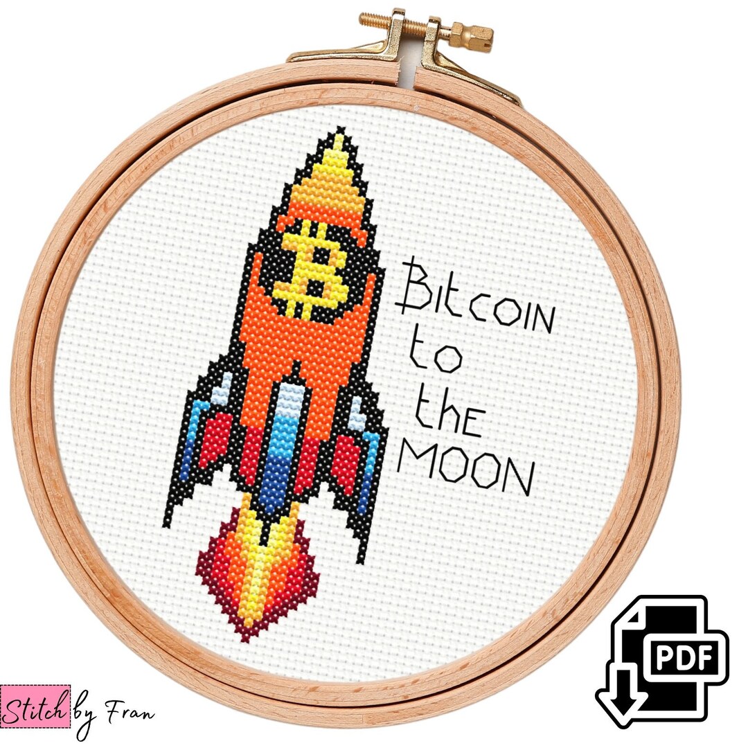 Bitcoin Cross Stitch Pattern PDF Instant Download Bitcoin to the Moon ...