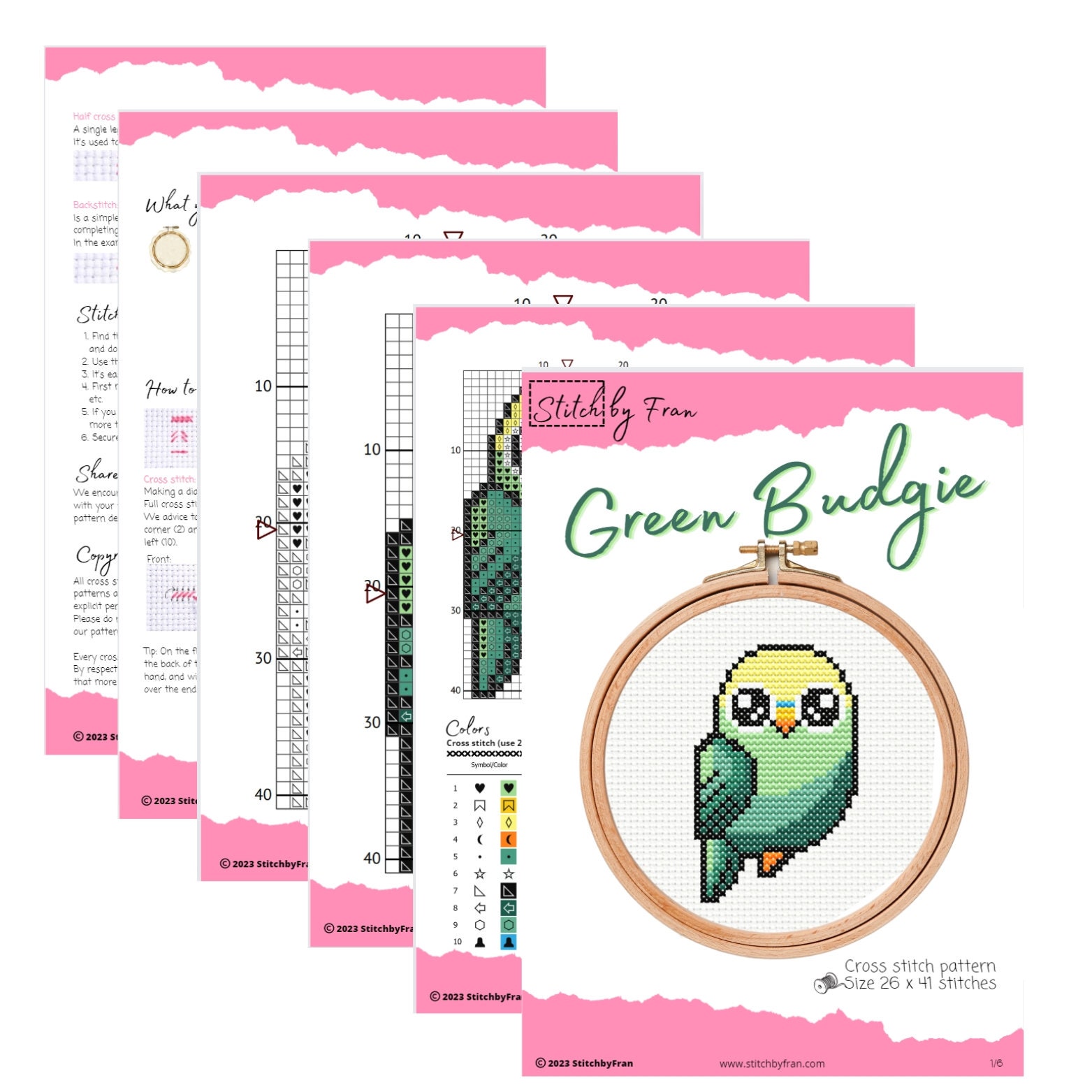 Budgie Cross Stitch Pattern Bird Cross Stitch Pattern Simple Parrot ...