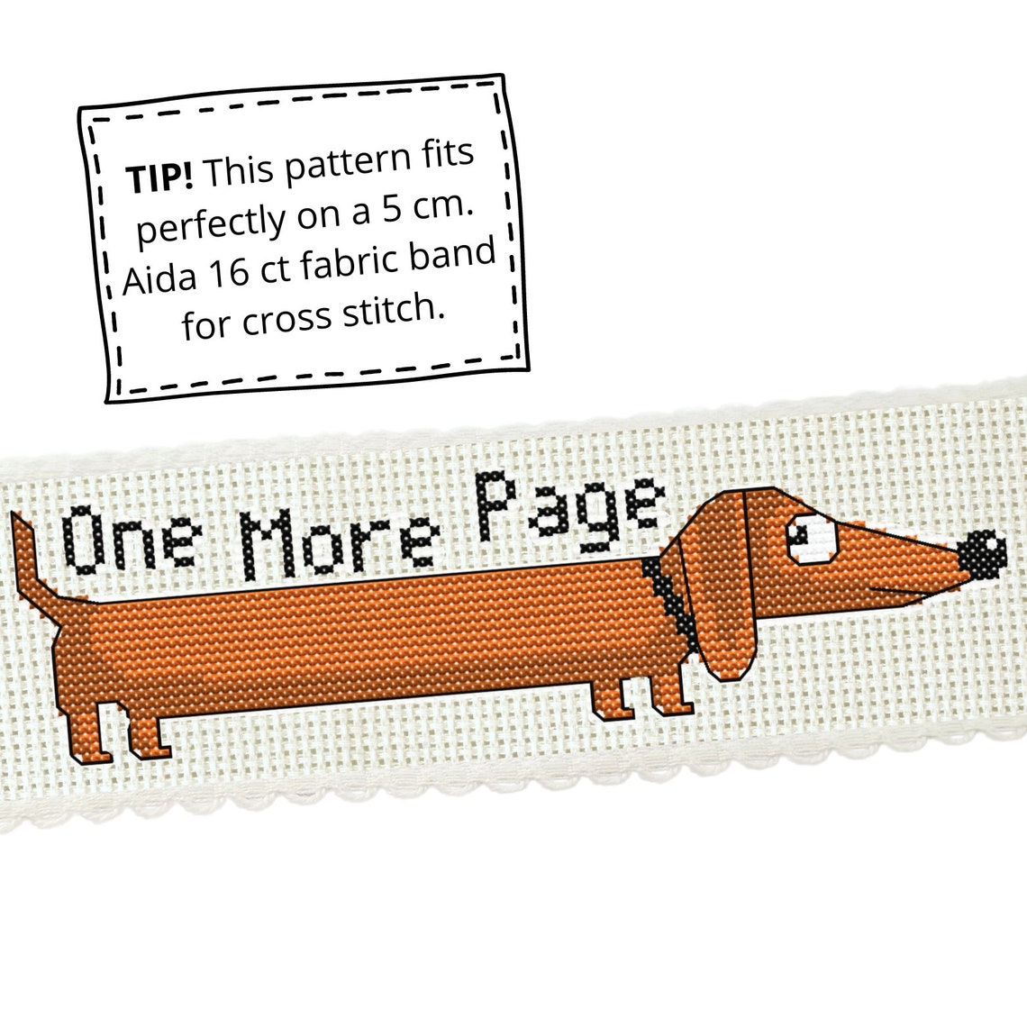 Dachshund Cross-stitch Bookmark, Small Dog Embroidery Pattern, Easy ...