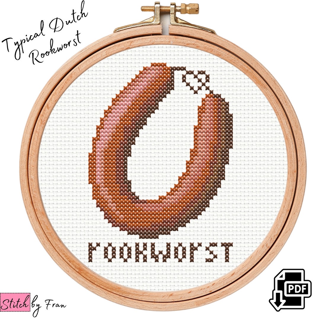 Smoked Sausage Cross Stitch, Sausage Embroidery, Typical Dutch, Cross ...