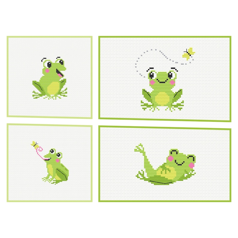 Frog Cross Stitch Embroidery Pattern, Easy Small Embroidery, Making ...