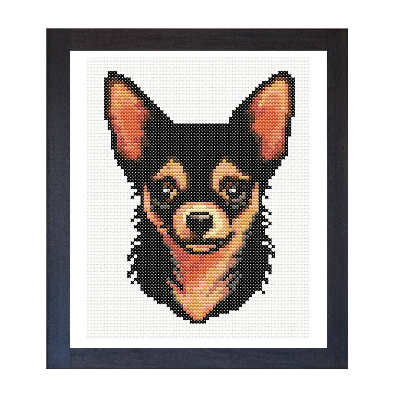 Black and Tan Chihuahua Cross Stitch Pattern, Chi-chi Embroidery Design ...