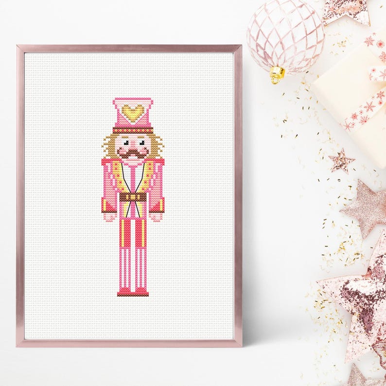 Set of 5 Nutcracker Cross Stitch Patterns - Christmas Tree Ornaments Embroidery - Christmas ...