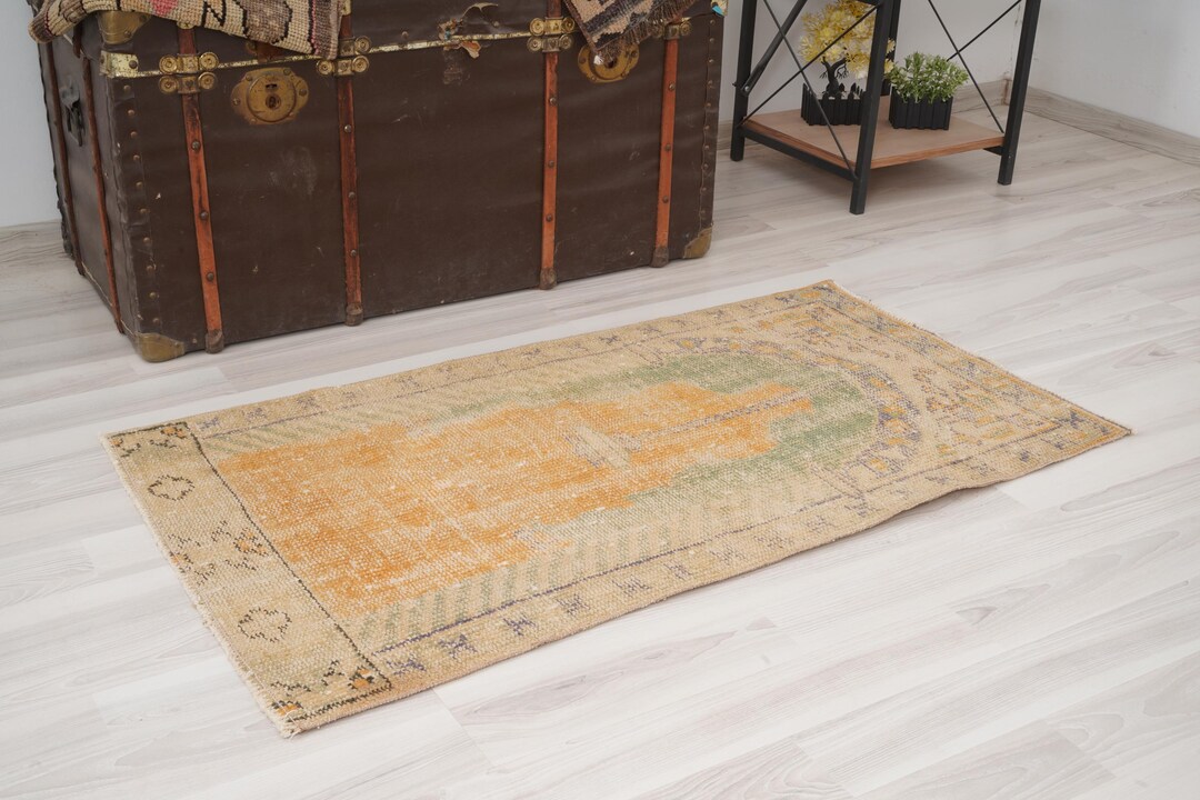 2x4 Rug, Small Oushak Rug, Handmade Mini Rug, Turkish Rug 2x4, Vintage ...