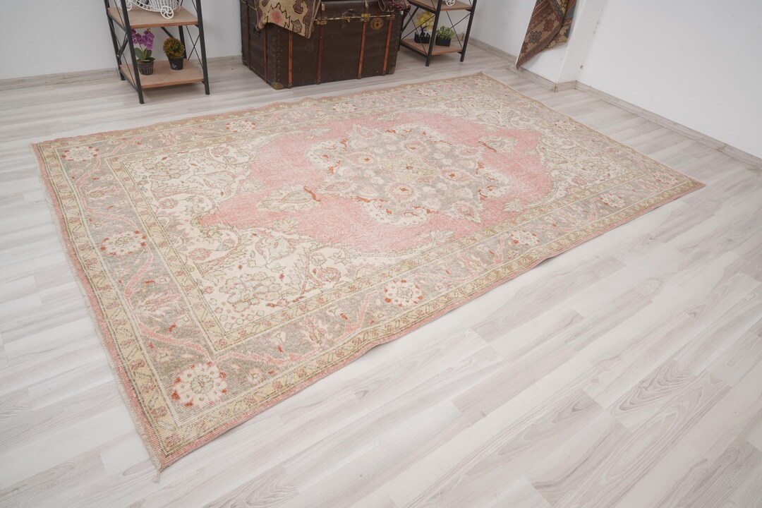 6x10 Area Rug,oversize Vintage Rug,turkish Rug 6x10,large Oushak Rug ...
