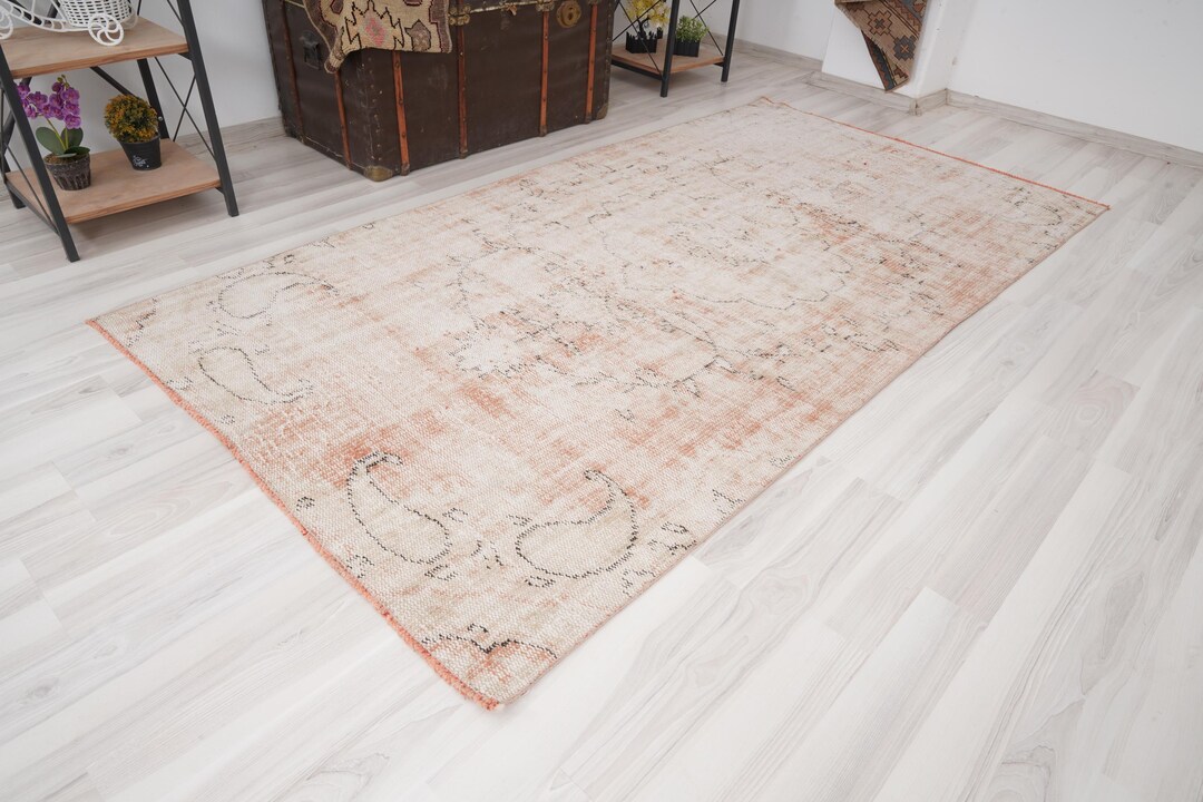 Turkish Rug 4x8,oushak Rug,4x8 Vintage Rug,neutral Rug,handmade Rug,4x8 ...