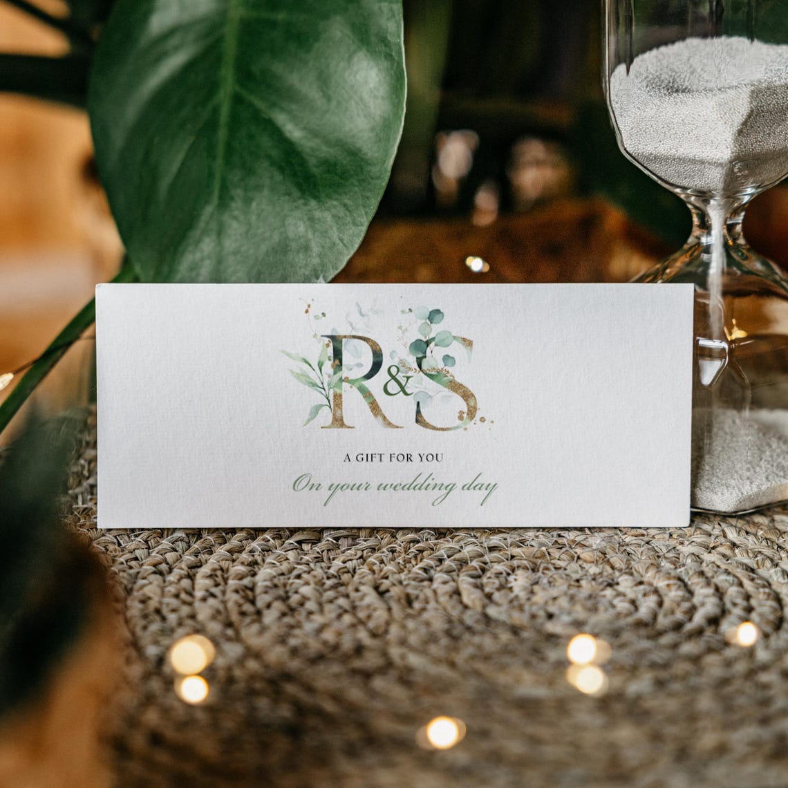 Personalized Wedding Money Wallet: Eucalyptus Floral Design, Recycled ...