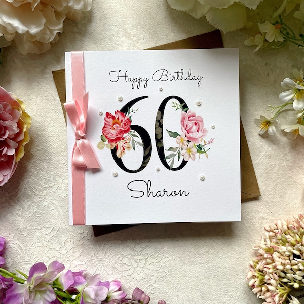 Female Personalised 60th Birthday Card - Etsy UK