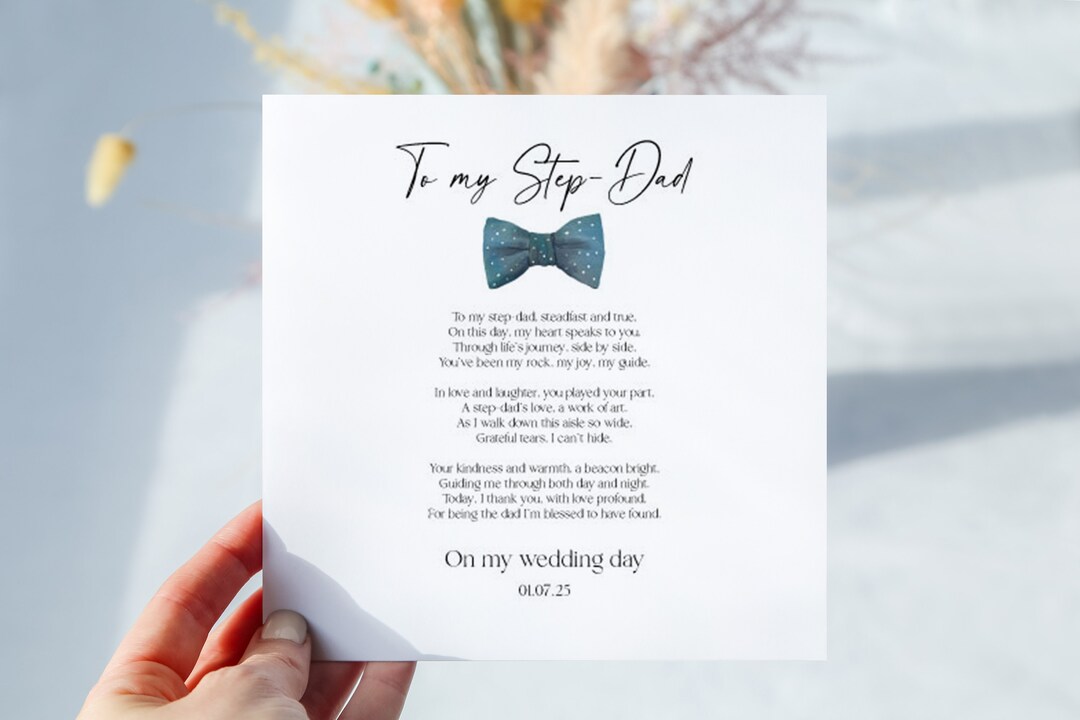 Step-dad Wedding Day Card. on My Wedding Day Card for Father of the ...