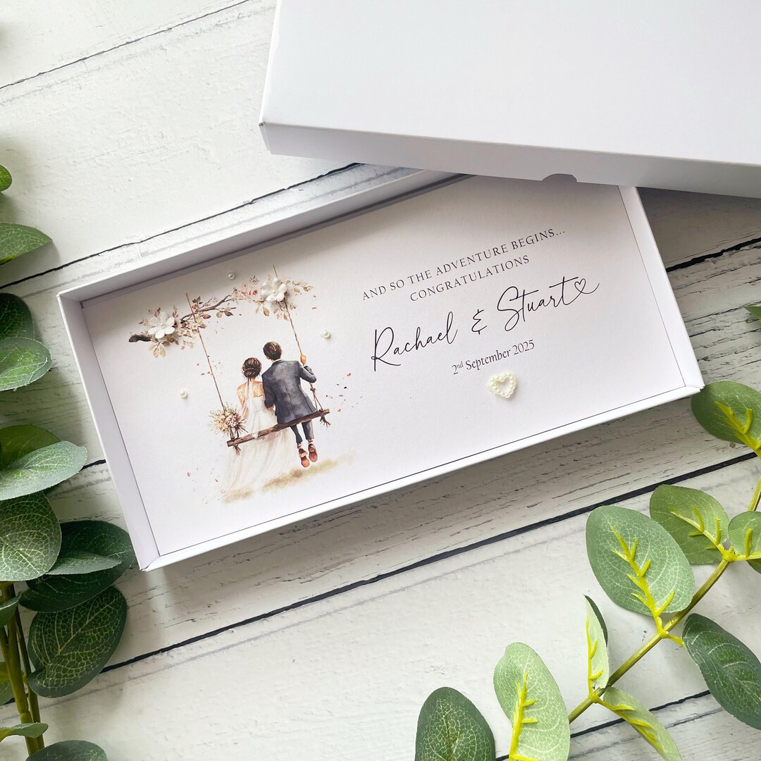 Personalised Wedding Money Wallet: Handmade Bride and Groom Design ...
