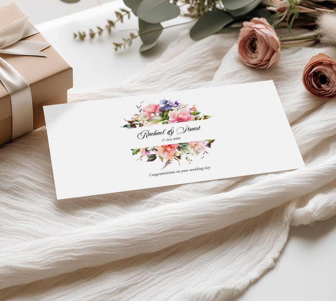 Personalised Wedding Money Wallet: Floral Cash Gift Envelope - Etsy