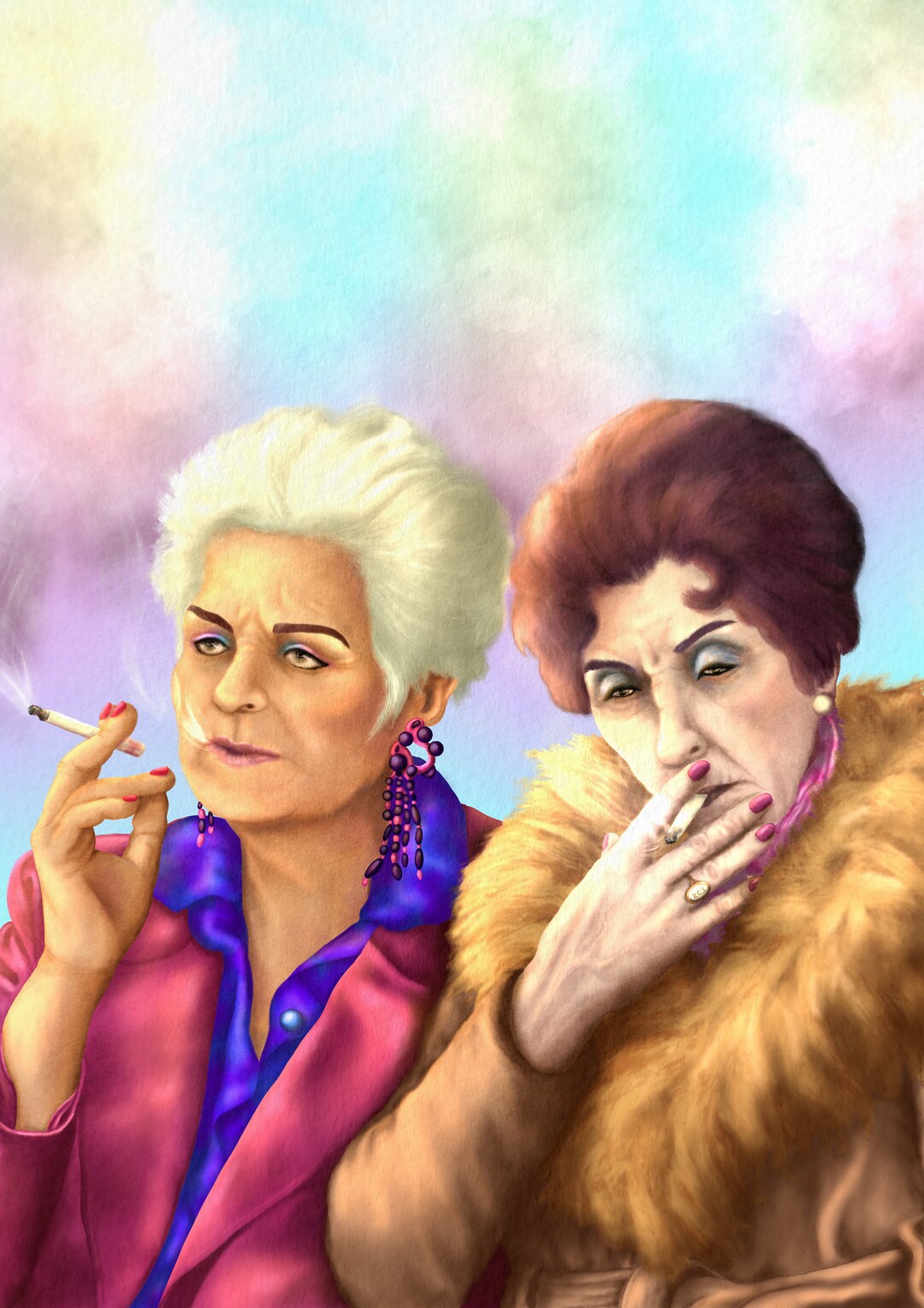 Dot Cotton and Pat Butcher Eastenders Illustrated Greetings Card - Etsy
