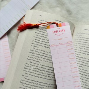 TBR BOOKMARK Book Reading Tracker Bookmark Reading Log Book Lover ...