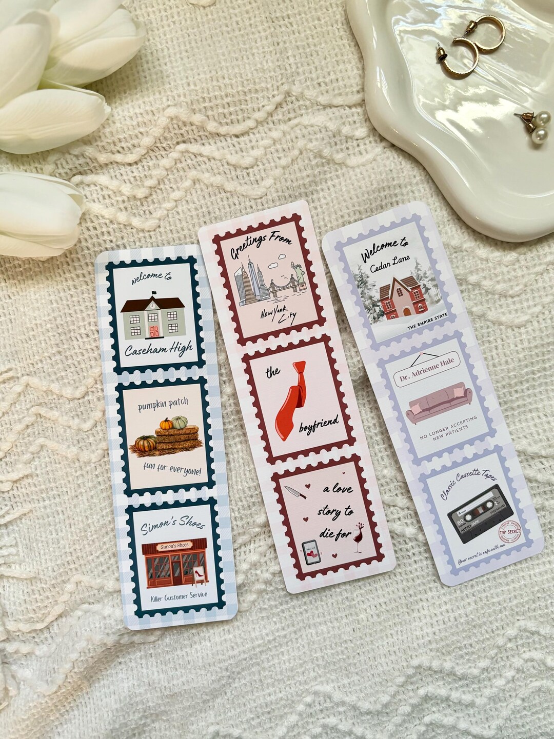 Frieda Mcfadden Inspired Bookmark | Postage Stamp Bookmark | Thriller ...