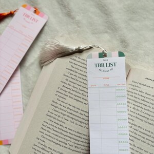 TBR BOOKMARK Book Reading Tracker Bookmark Reading Log Book Lover ...