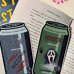 Energy Drink Bookmark Horror Reader Bookmark Thriller Bookmark Soda ...