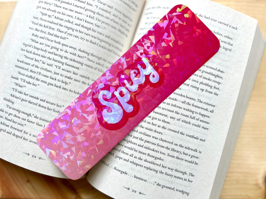 Holographic Spicy Bookmark Laminated Handmade Bookmark - Etsy