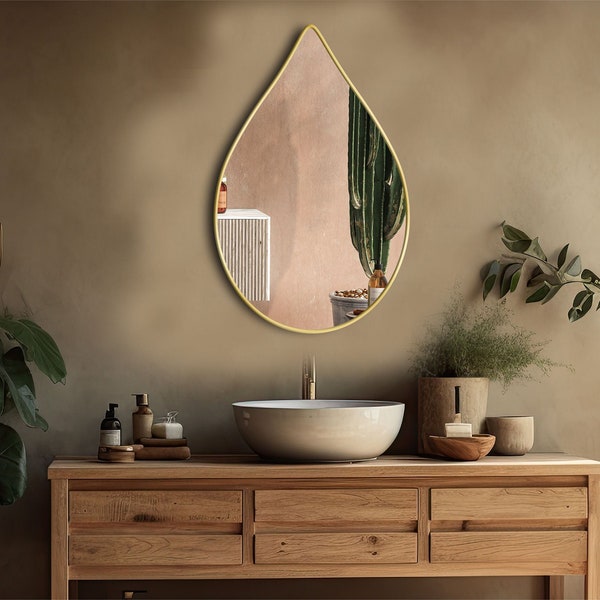 Wooden Raindrop Wall Mirror - Etsy