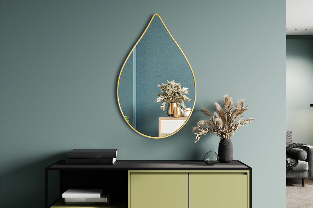Modern Raindrop Wall Mirror, Unique Bathroom Mirror, Irregular Mirror ...