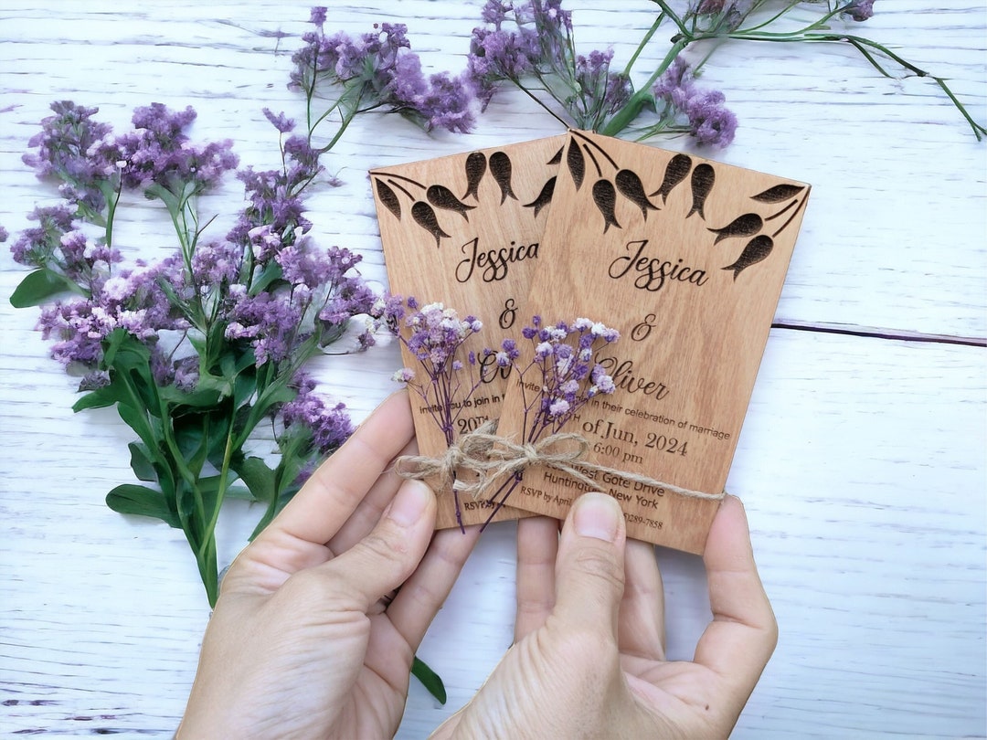 Rustic Invitation, Wooden Invitation, Wedding Card, Party Invitation ...