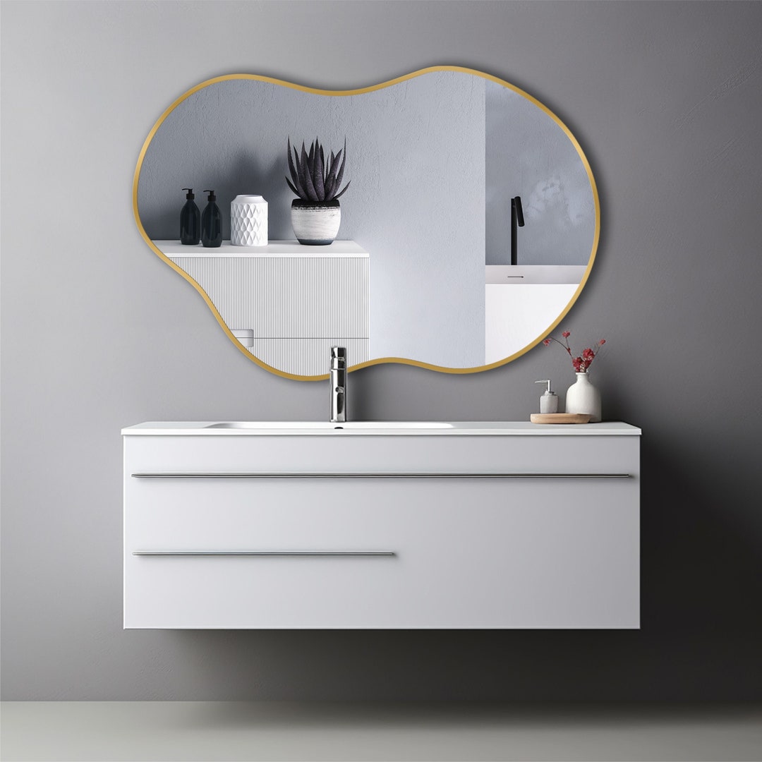 Asymmetrical Mirror, Irregular Mirror, Mirror Wall Decor, Abstract ...