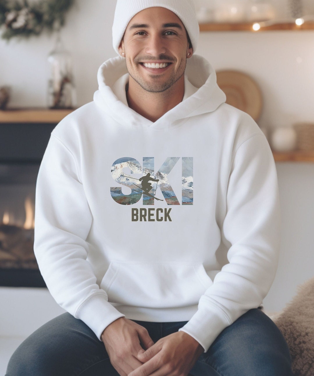 Ski Breck Hoodie, Breckenridge Colorado, Retro Style Hooded Sweatshirt ...