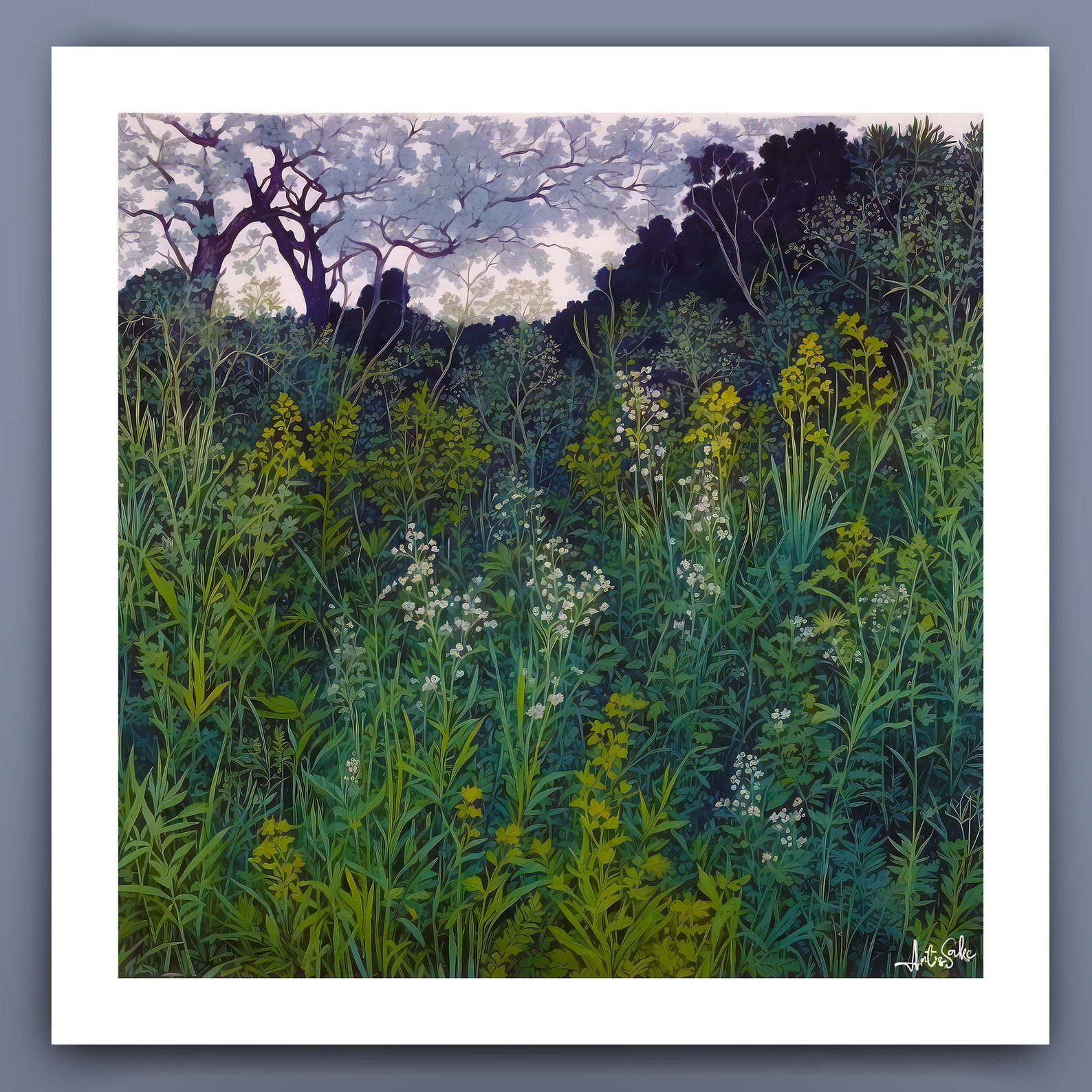 Through the Hedgerow : Giclée Art Print (landscape Style 30x30cm ...
