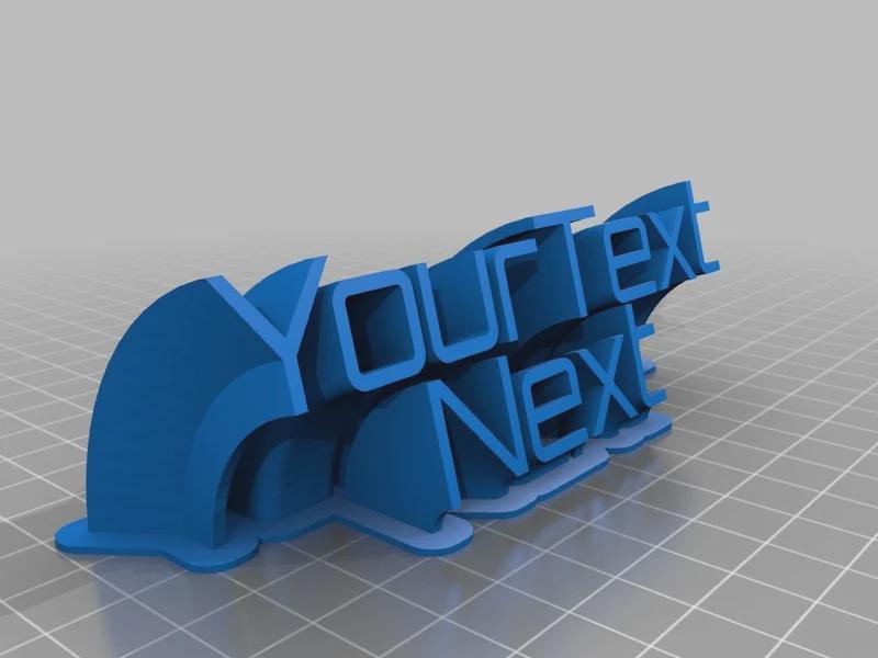 Sweeping 2-line Name Plate STL | 3D Printable Custom Desk Sign | Office ...